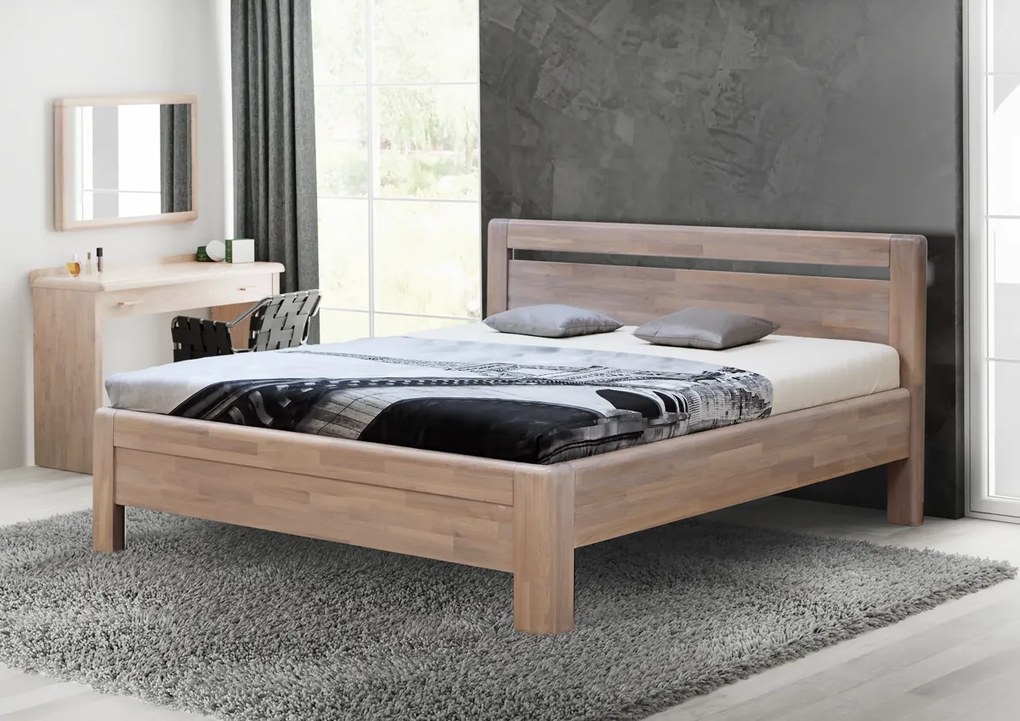 BMB Adriana Klasik postel - buk Moření: Antracit, Provedení: Buk průběžný, Rozměr: 160 x 200 cm