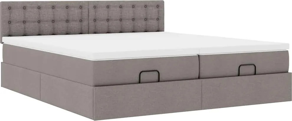 Osmanský rám postele s matrací taupe 160x200cm textil 3312882