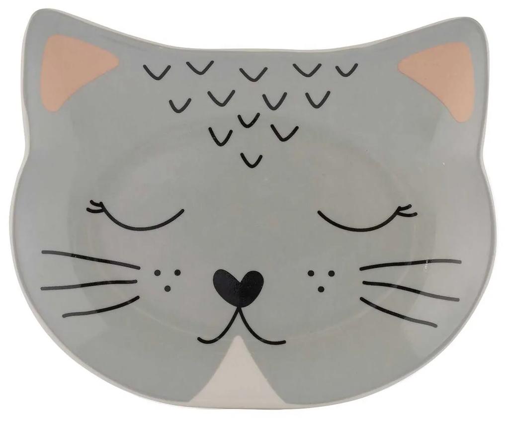 Mason Cash Decorated miska pro kočky 16 x 13 cm, šedá, 2030.471