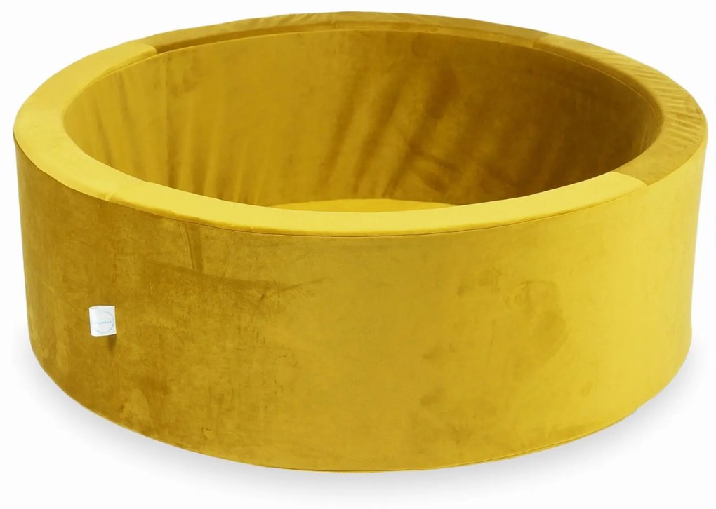 Mimii Suchý bazének bez kuliček kulatý, samet žlutá Rozměr: 90x30 cm