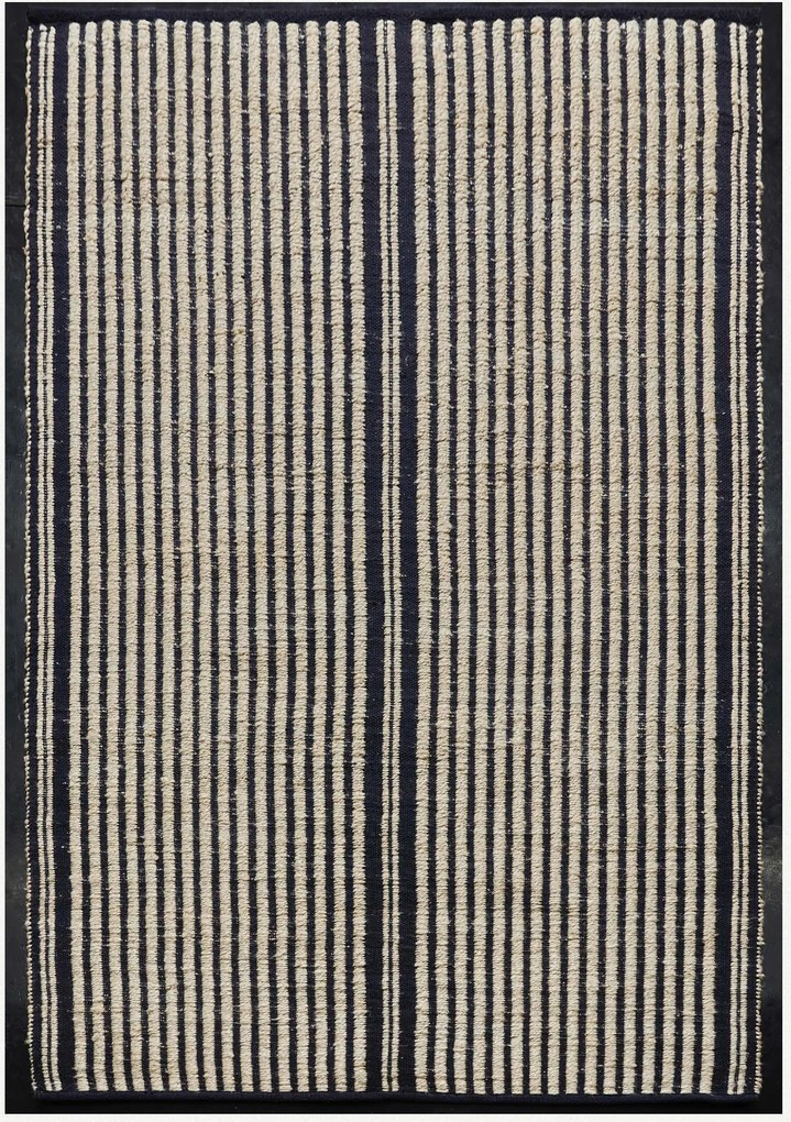 Diamond Carpets India, Ručně vázaný kusový koberec Elowen 116 Natural, 140x200, černá, chodba / předsíň