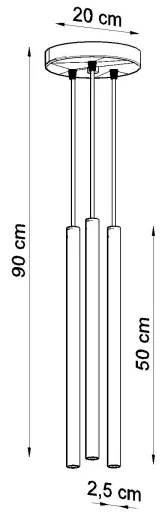 Sollux SL.1197 - Lustr na lanku PASTELO 3xG9/8W/230V zlatá