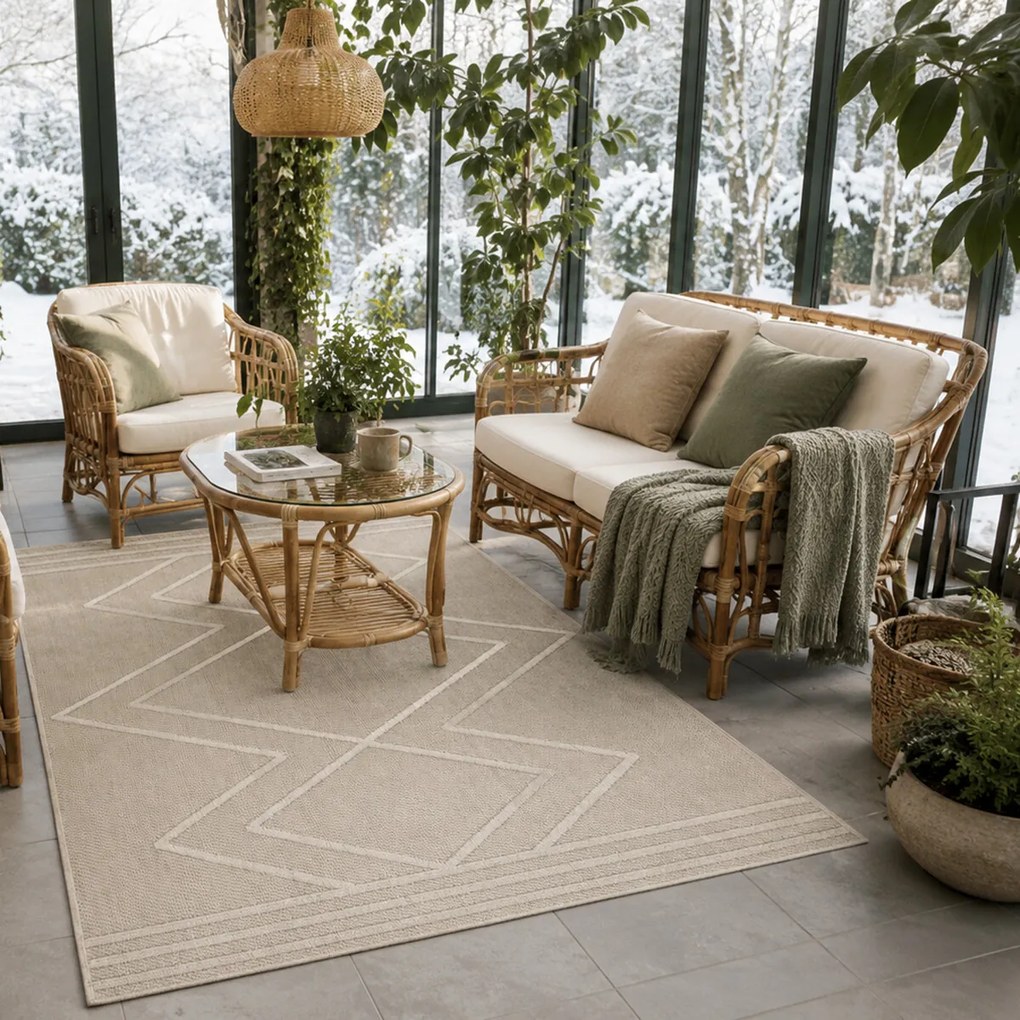 Ayyildiz, Kusový koberec Patara 4954 Beige – na ven i na doma, 160x230, béžová, chodba / předsíň