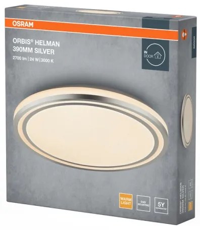 Osram - LED Stropní svítidlo ORBIS HELMAN LED/24W/230V pr. 39 cm stříbrná
