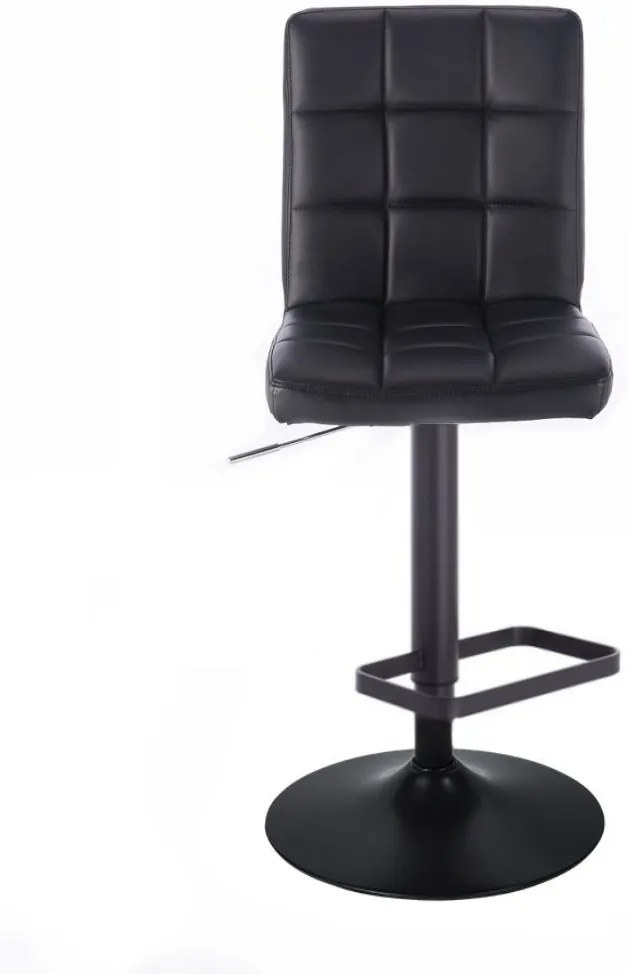 LuxuryForm DESIGN Barová židle TOLEDO na černé kulaté podstavě - černá