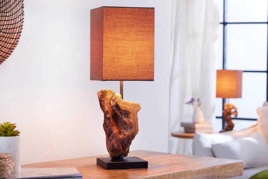 Invicta Interior Designová dřevěná stolní lampa - Eridani