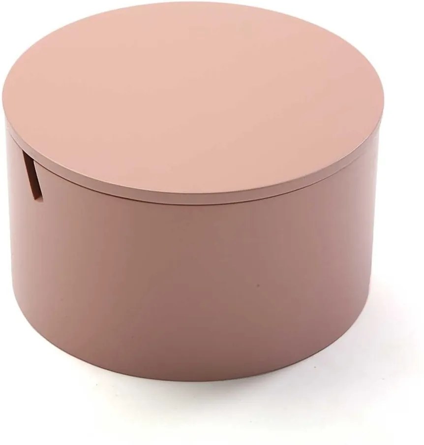 Růžový dřevěný box na šperky Versa Pinky, ø 14 cm