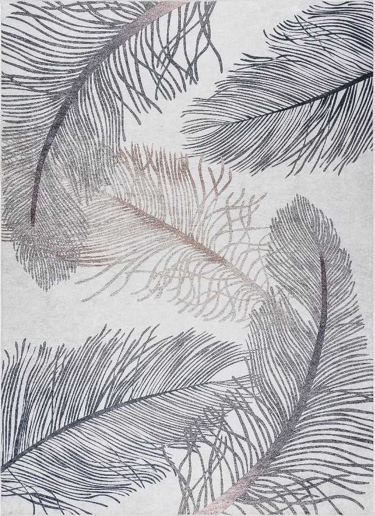 Dywany Łuszczów, AKCE: 💧🛡️120x170 cm Kusový koberec ANDRE Feathers 1147 + aplikovaná impregnace, šedá, chodba / předsíň