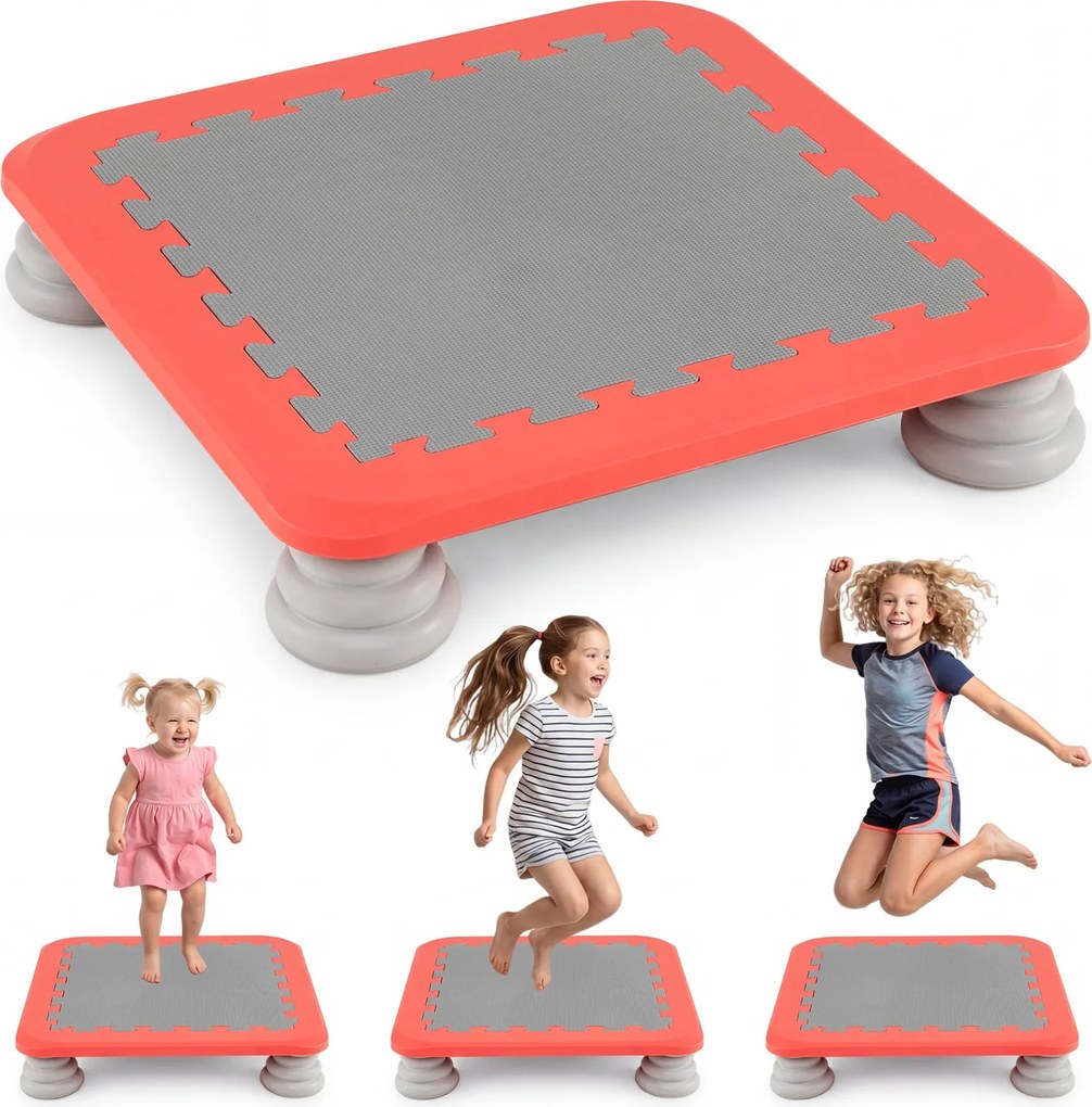 Costway Mini trampolína pro děti 65 cm velký trampolína odrazový – červený