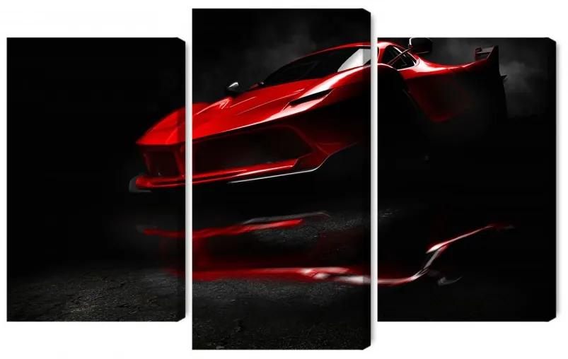 Vícedílný obraz Červené Sportovní Auto 3D Nedostatek Nedostatek Přírodní plátno 60x40