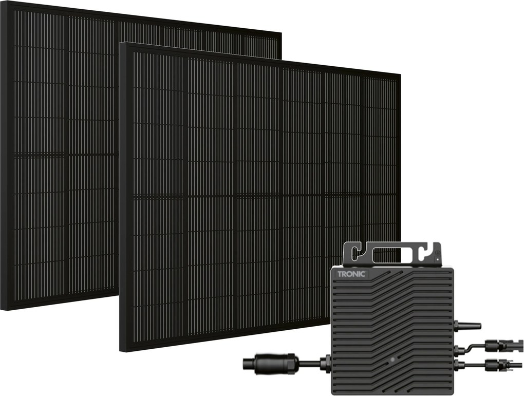 Tronic® Balkonová solární elektrárna startovací sada TOPCon »Tsbk 400 A1« 370 Wp / 400 W Full Black