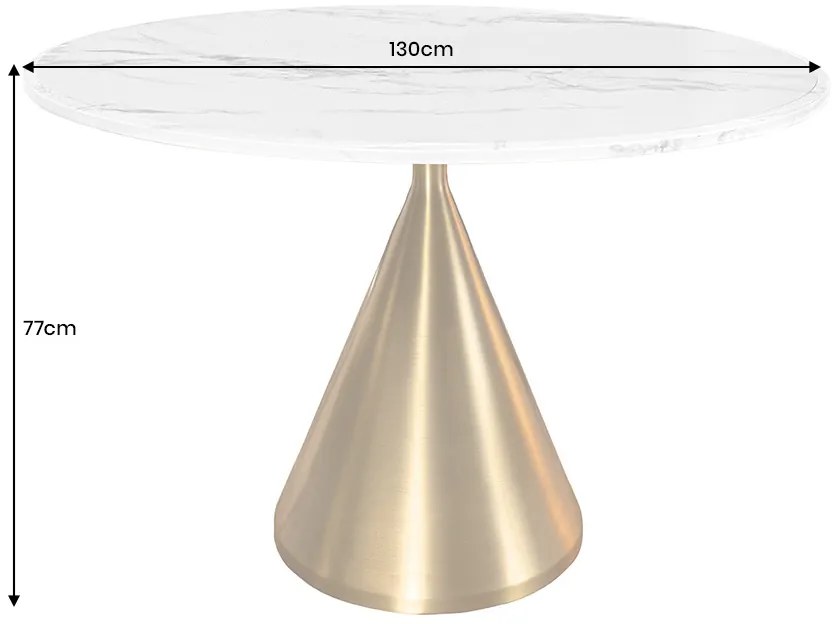 Kulatý jídelní stůl Amira 130 cm bílý