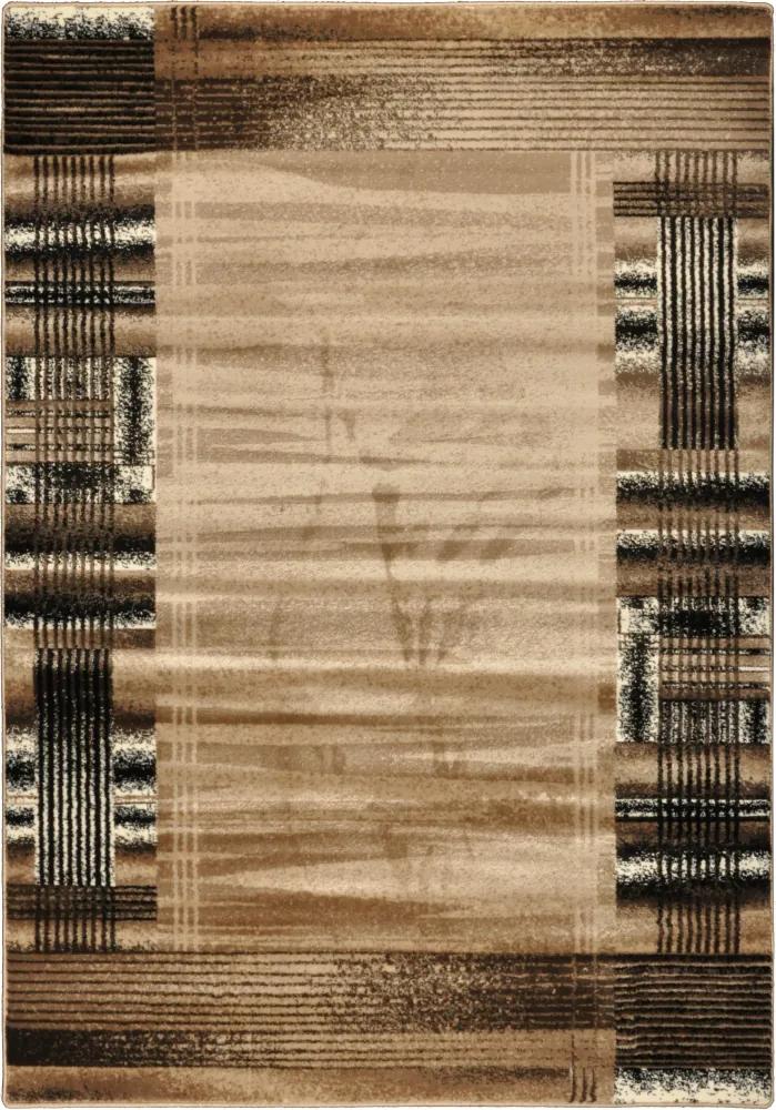 Jutex Kusový koberec moderní Metal 670A tmavě béžový 060x100 cm