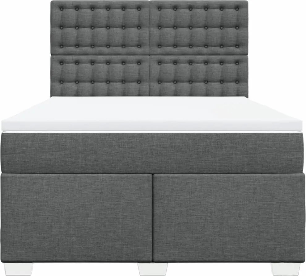Box spring postel s matrací tmavě šedý 140 x 190 cm textil 3290498