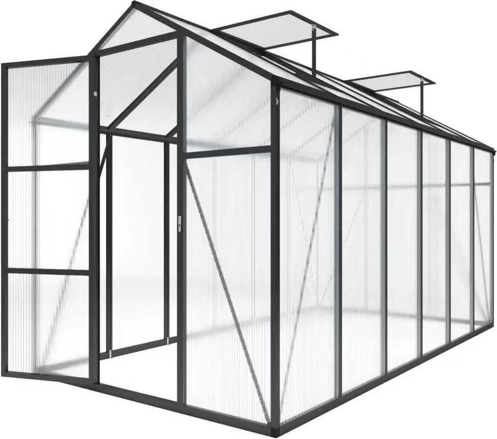 Zahradní skleník 183 × 366 cm cm polykarbonát, hliníková konstrukce