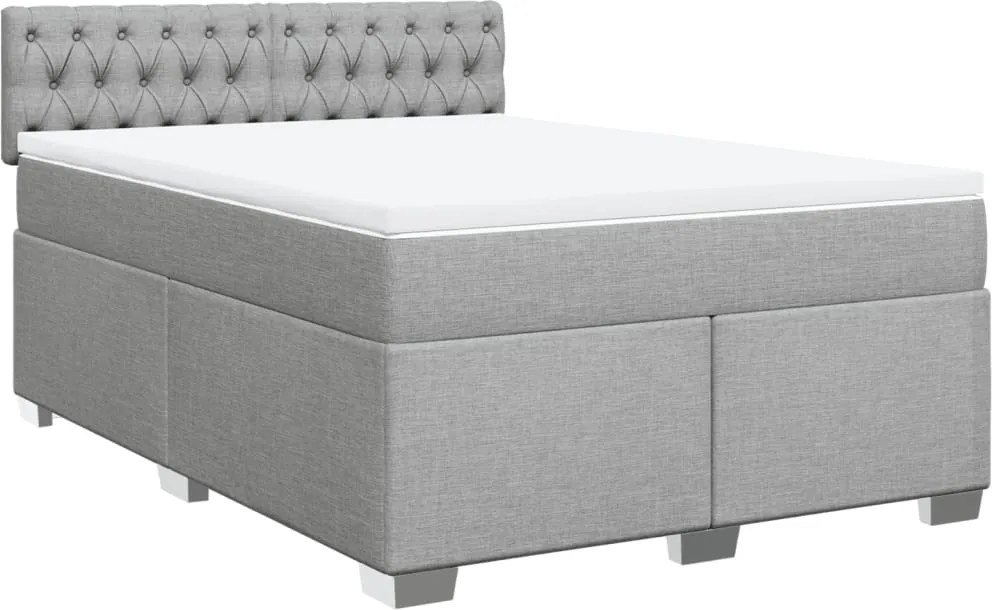 Box spring postel s matrací světle šedá 160 x 200 cm textil 3285946