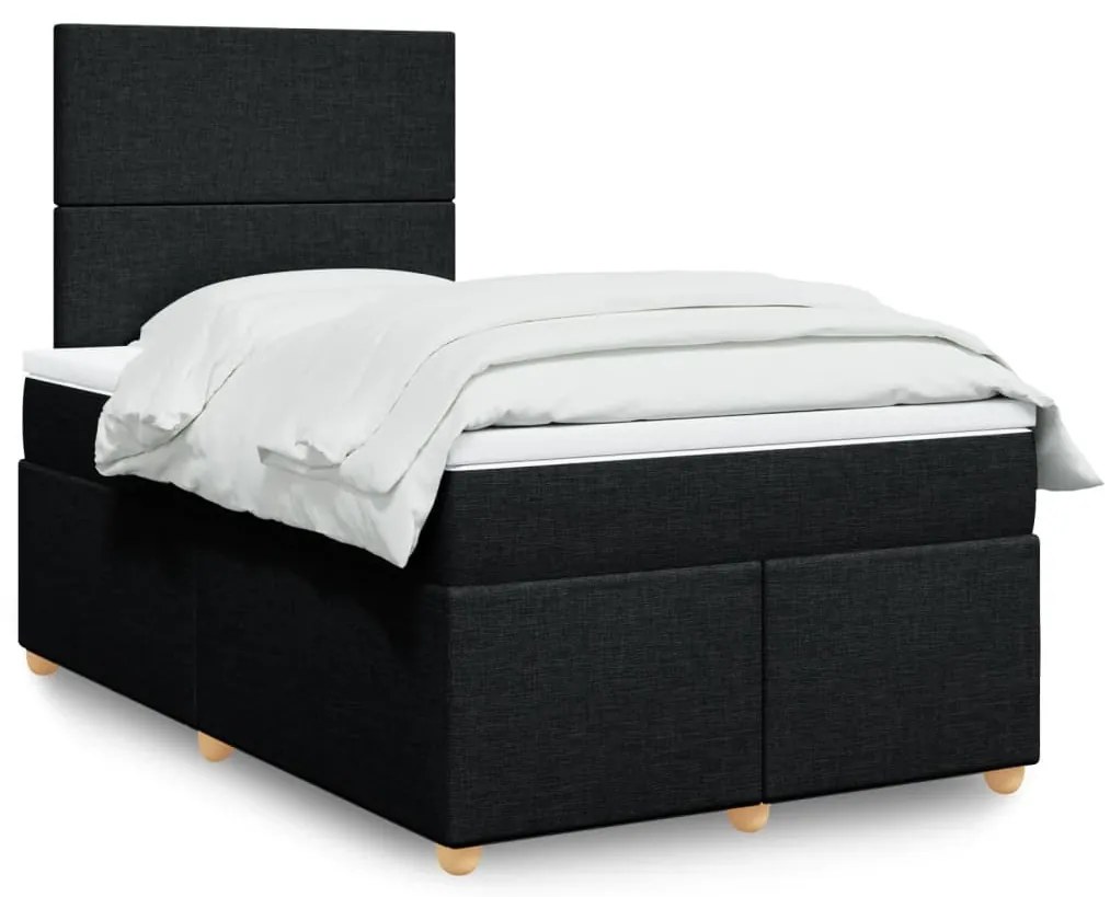 Box spring postel s matrací černá 120x190 cm textil 3291214