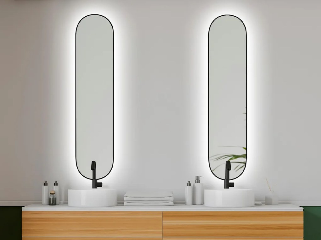 LOTOSAN Sand Long LED zrcadlo 35cm, černá AQ LN595CI