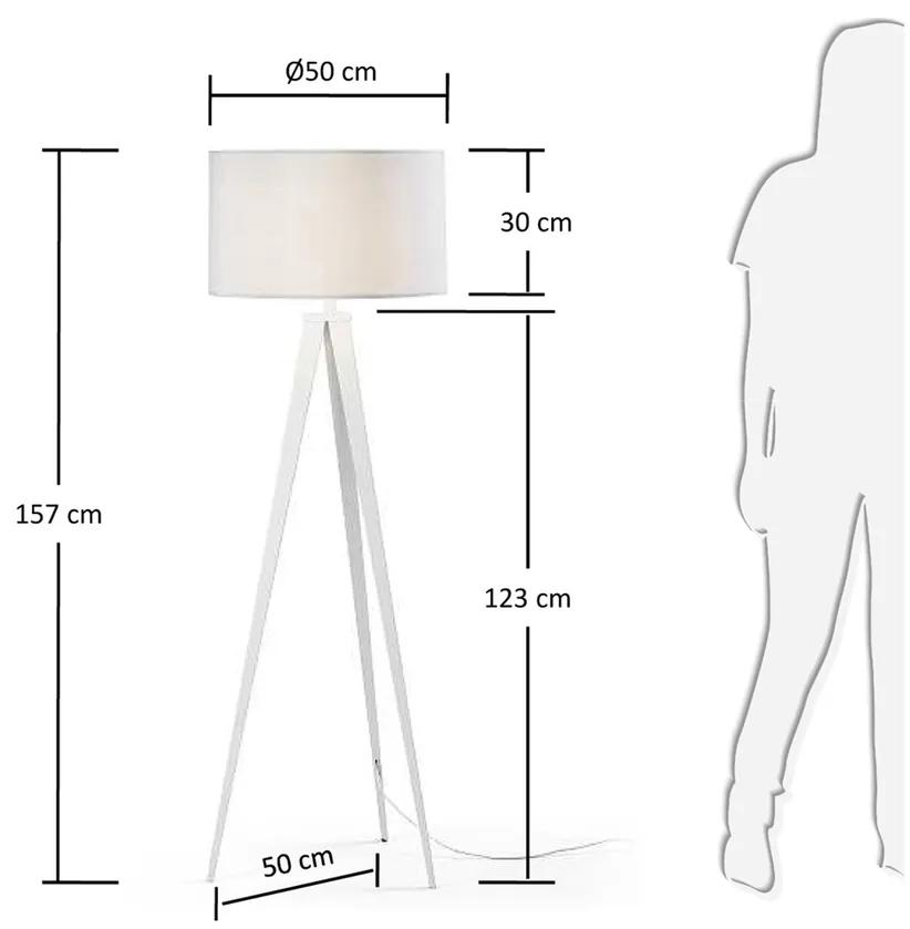 OnaDnes -20% Bílá bavlněná stojací lampa Kave Home Iguazu 157 cm