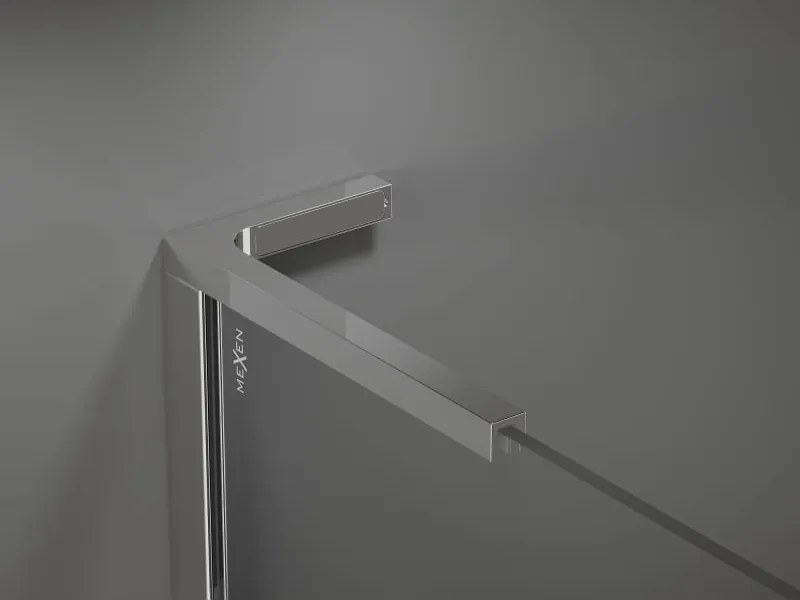 Mexen Velar L posuvná sprchová stěna Walk-in 100 x 200 cm, transparentní 8 mm, chrom - 871-100-003-03-01