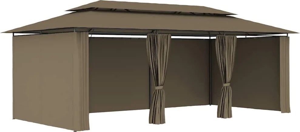 Altán se závěsy 600 x 298 x 270 cm taupe 180 g/m² 312247