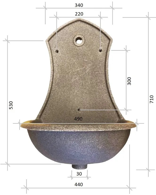 ROTO Zahradní Umyvadlo SATURN, stříbrná patina