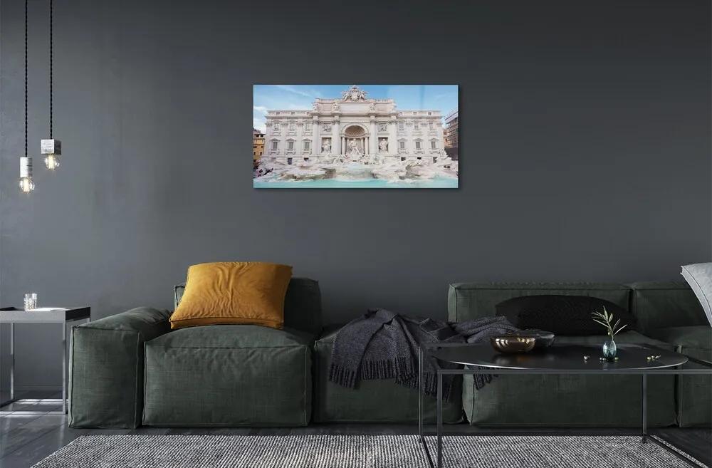 Obraz na skle Katedrála Rome Fountain 100x50 cm