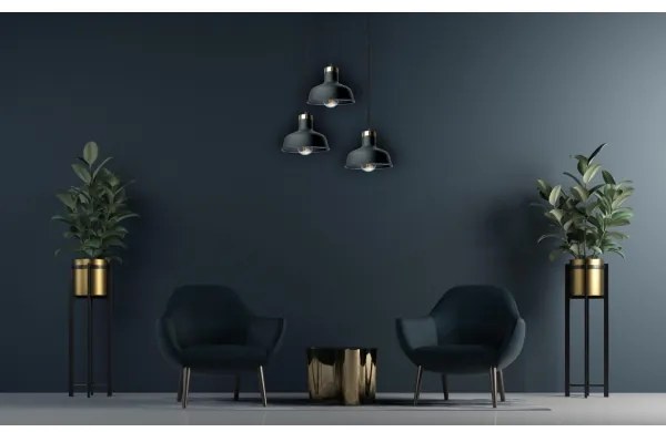 Lustr na lanku HEBE 3xE27/60W/230V černá