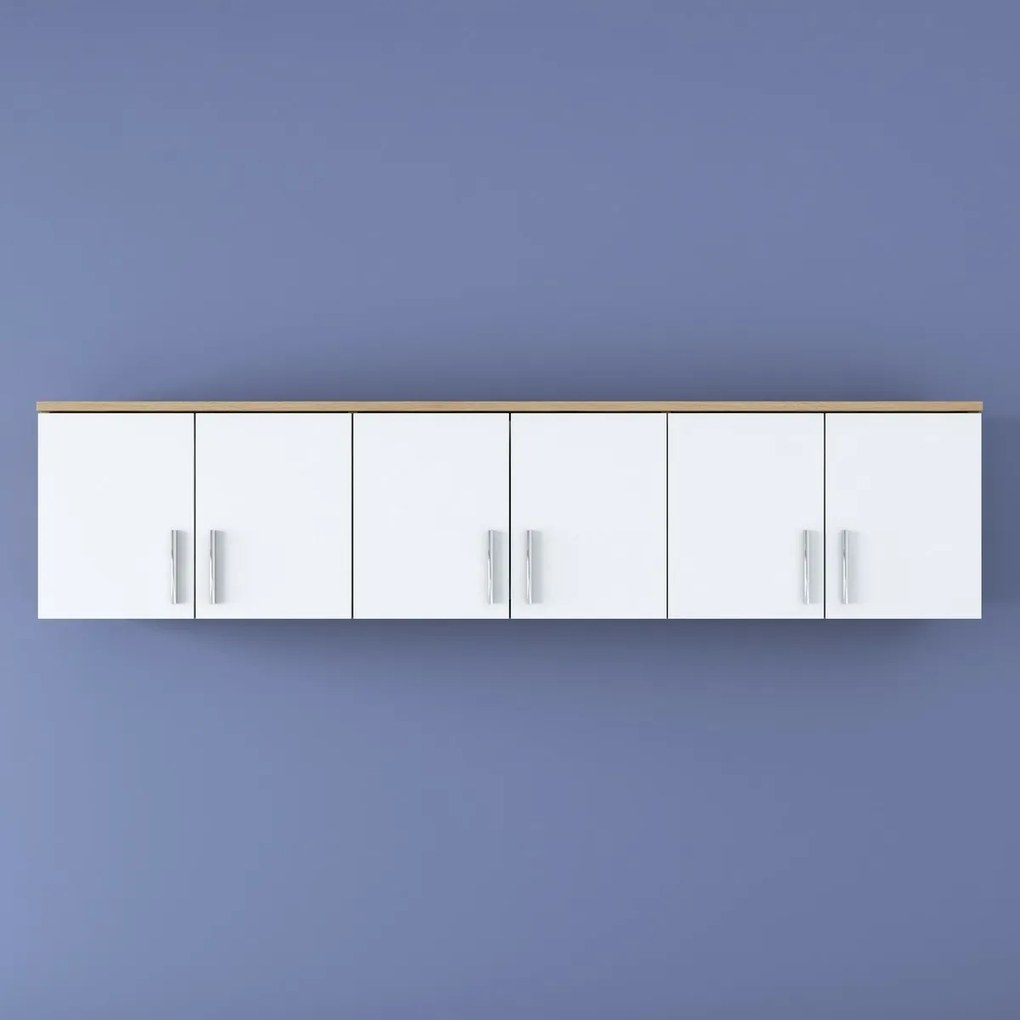 Nástěnná skříňka Ema White and Walnut