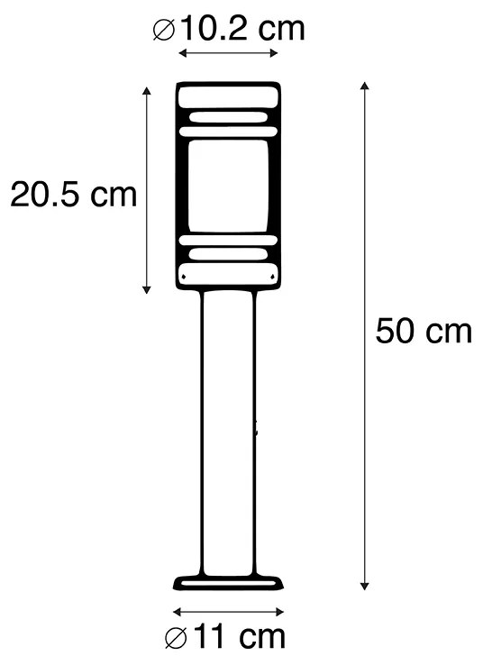 Chytrá venkovní lampa černá 50 cm IP44 vč. Wifi ST64 - Gleam