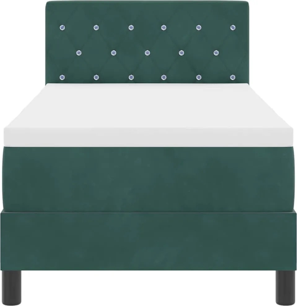 Postel s boxspringem s matrací Tmavě zelená 80 x 200 cm samet 3339071