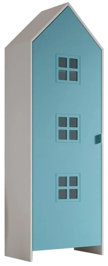 Bílo-světle modrá dětská šatní skříň 58x172x37 cm Casami Bruges – Vipack
