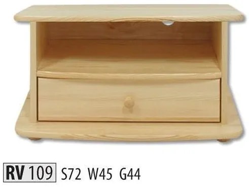 ImportWorld TV stolek Ebba masiv v45 x š72 x h44 cm (Barva dřeva: Ořech)