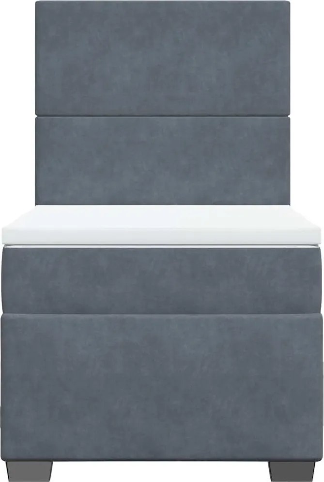 Box spring postel s matrací tmavě šedá 80 x 200 cm samet 3293057