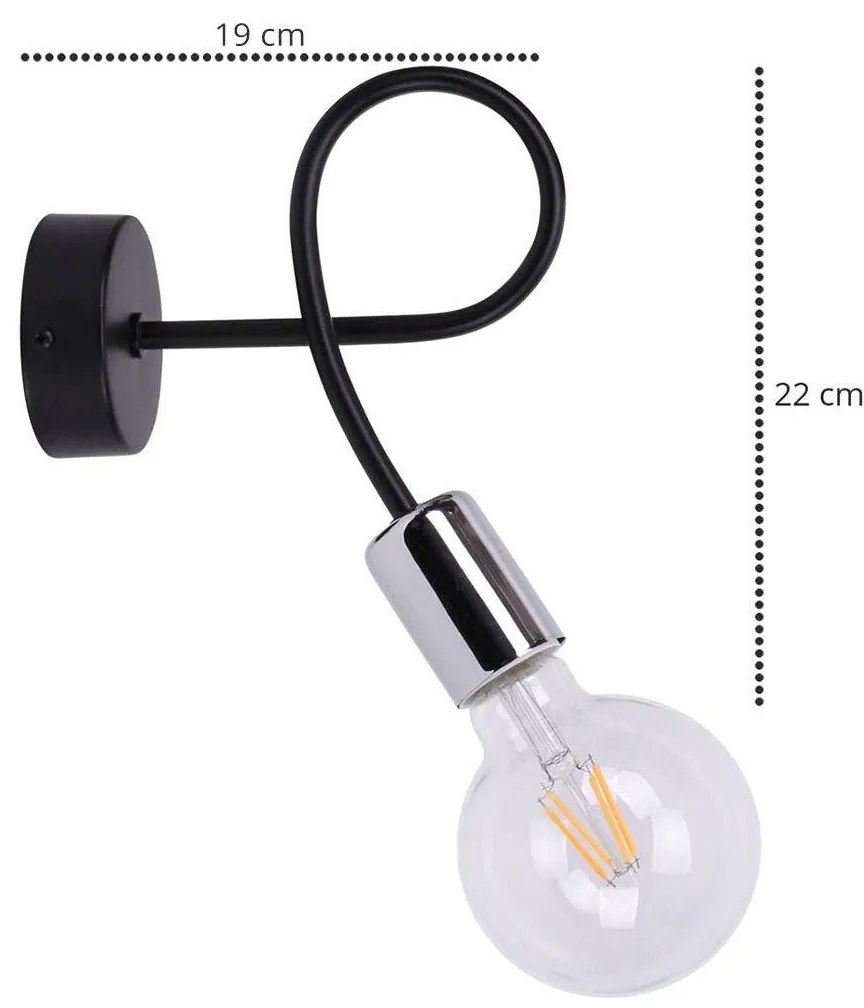 Nástěnné svítidlo Edison, výběr ze 3 barev,