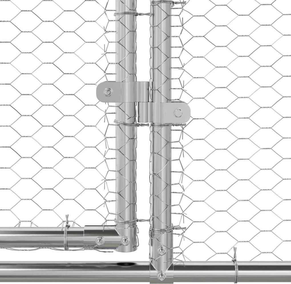 Klec na kuřata 4 ks Stříbrná 800 x 200 x 200 cm Ocel a PE 3381111