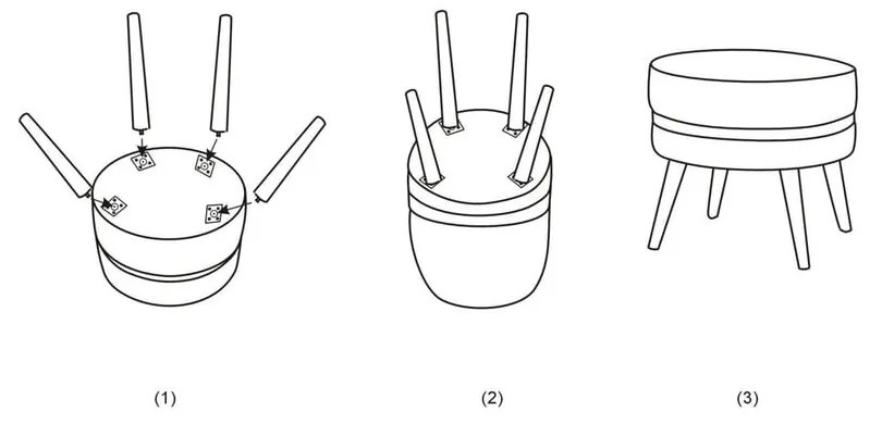 Tyrkysová podnožka Mauro Ferretti Paris