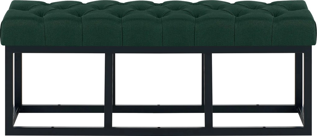 Lavice Amun látka černá konstrukce 120 cm – zelená