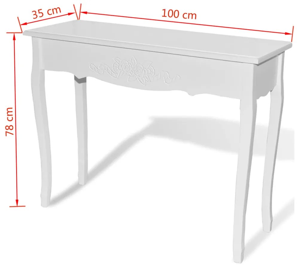 vidaXL Marketos Toaletní konzolový stolek bílý