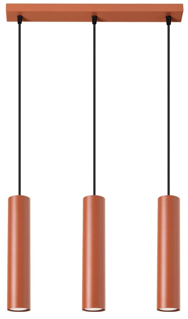 Závěsné svítidlo Lagos, 3x oranžové kovové stínítko