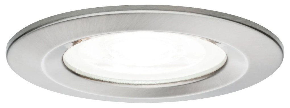 PAULMANN 92981 Vestavné svítidlo LED Nova kruhové 1x6,5W GU10 kov kartáčovaný 4000K nevýklopné 3-krokové-stmívatelné