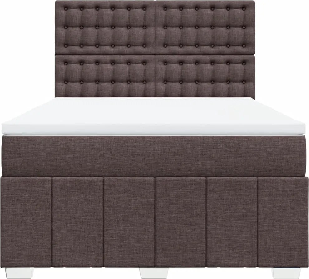 Box spring postel s matrací tmavě hnědá 140x200 cm textil 3294008