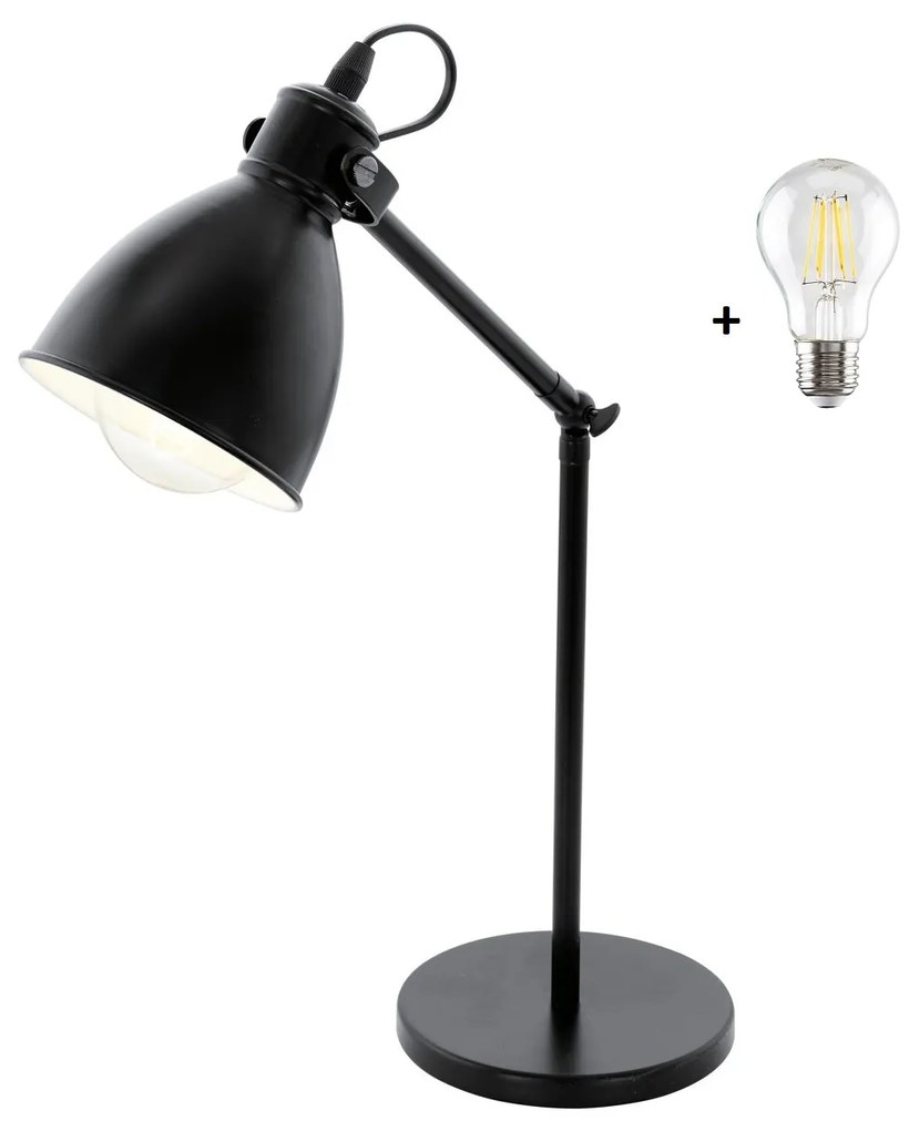 Eglo 49469 PRIDDY - Retro stolní lampička + Dárek LED žárovka