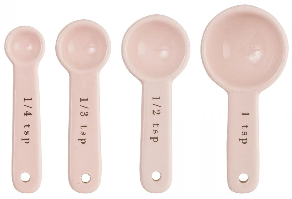 Bloomingville Keramické odměrky Nude - set 4 ks, růžová barva, keramika