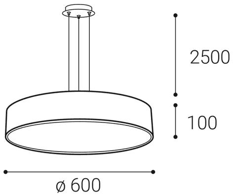 Led2 Závěsné LED svítidlo MONO P-Z ø 60 cm Barva: Černá, Stmívání: RF control