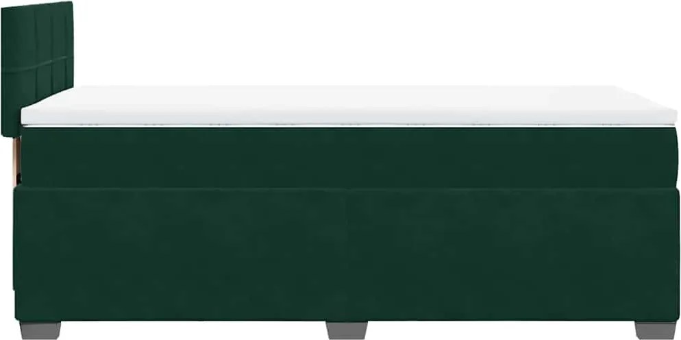 Box spring postel s matrací tmavě zelená 80 x 200 cm samet 3286165