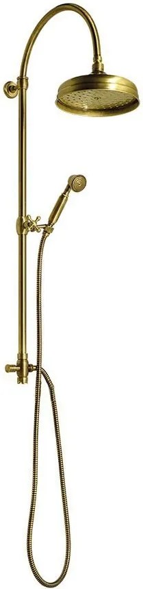 Reitano Rubinetteria, ANTEA sprchový sloup k napojení na baterii, hlavová a ruční sprcha, bronz, SET036