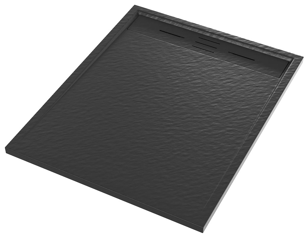 Erga Almac, SMC sprchová vanička 100 x 80 x 3 cm, černá matná, ERG-GMA-AL-80100BK