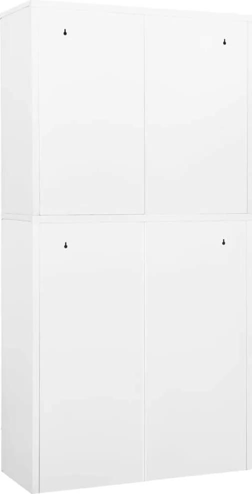 vidaXL Kancelářská skříň 90 x 40 x 180 cm ocel [336413] Barva: Bílá
