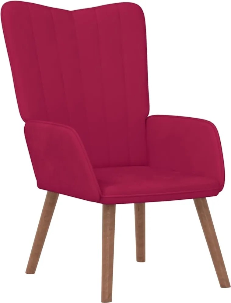 Relaxační křeslo vínové samet 327660